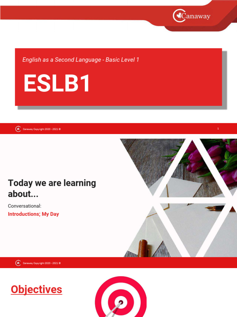 ESLB1 - Unit1 - Lesson1 - Conversation - My Day | PDF | English ...