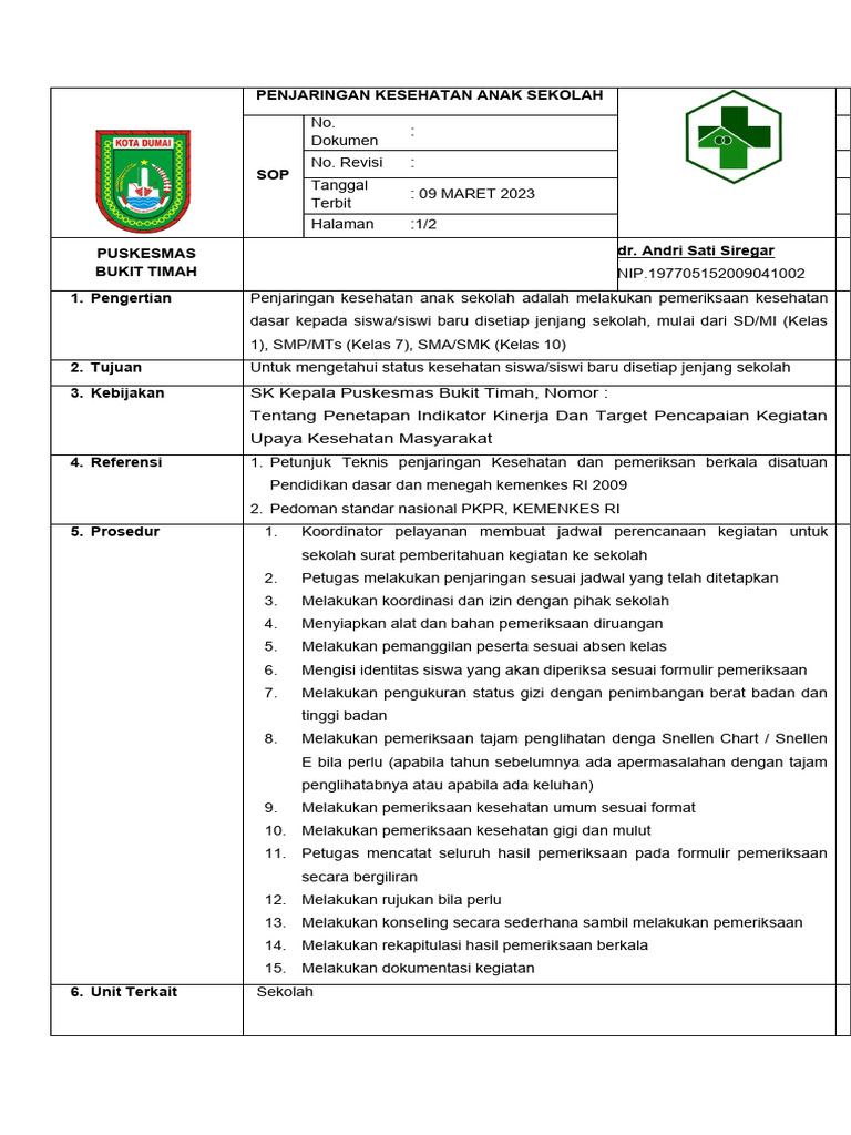SOP UKS,PNJRNGAN,GP2SP INUR 2023 | PDF