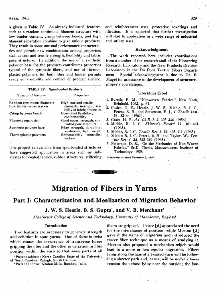 Spunbonded Products and Fiber Migration | PDF