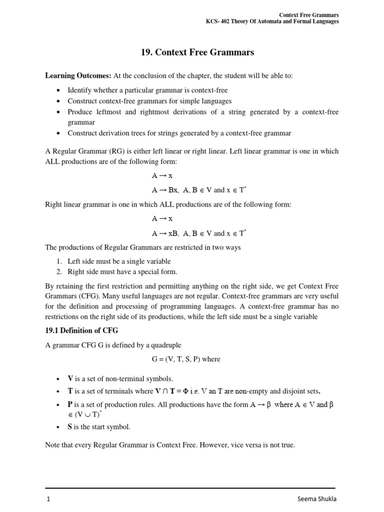 19 CFG | PDF | Computer Science | Applied Mathematics