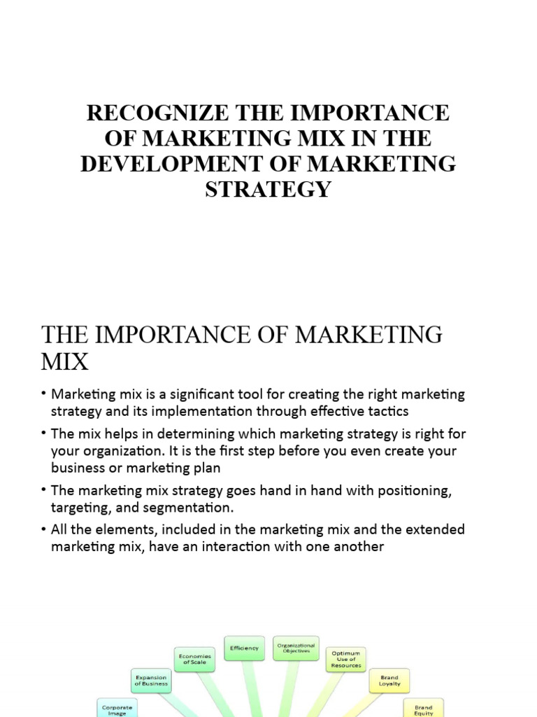 Importance of Marketing Mix in Strategy | PDF