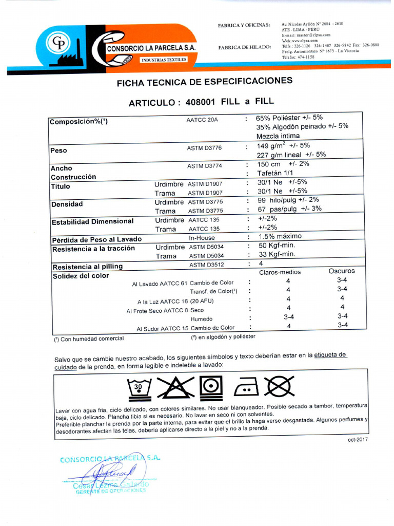 Ficha Fill A Fill 408 | PDF