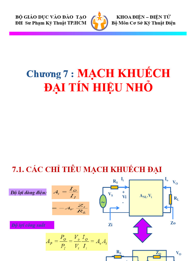 Dien Tu Co Ban Chuong 7 1 Mach Khuech Dai Tin Hieu Nho (Cuuduongthancong - Com) | PDF