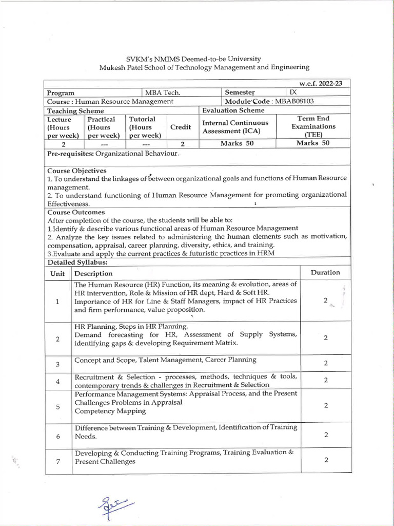 Sem IX Syllabus 2023-2024 | PDF