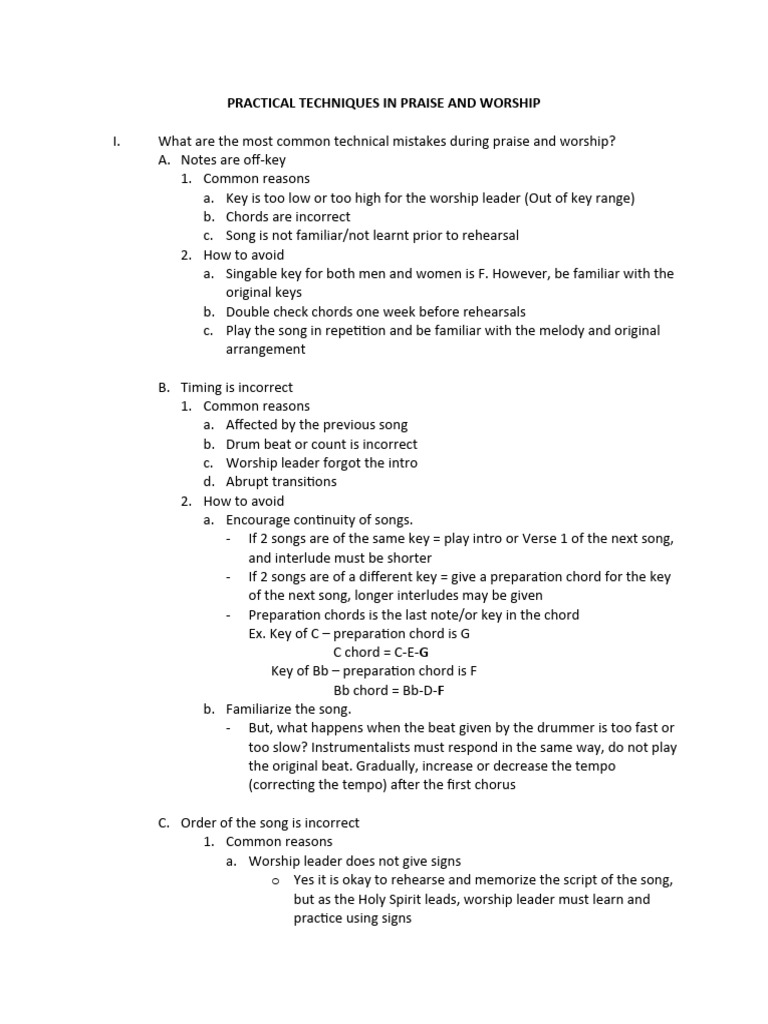 Practical Techniques in Praise and Worship | PDF