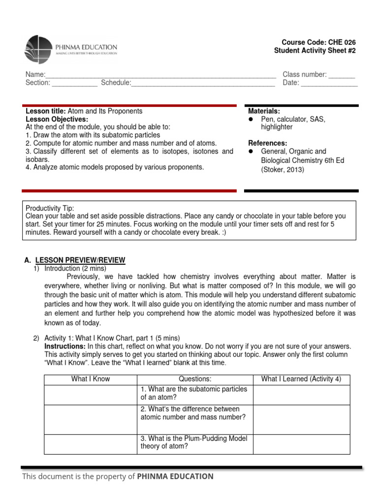 SAS 2 Module 2 Atom and Its Proponents | PDF | Atomic Nucleus | Atoms