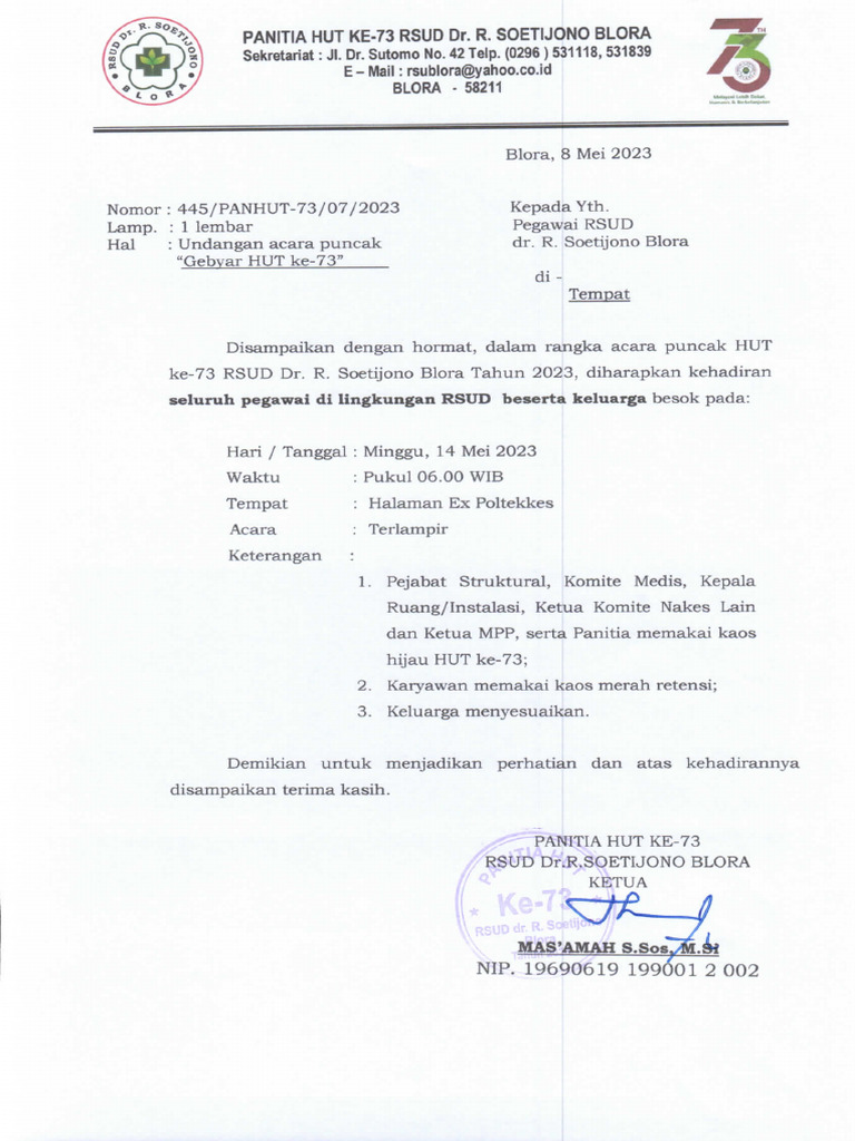 Undangan Gebyar Hut 73 2023 | PDF Undangan Gebyar Hut 73 2023 | PDF