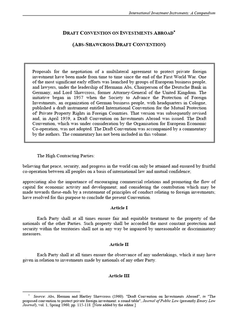 Abs-Shawcross Draft Convention | PDF | Arbitral Tribunal | Justice