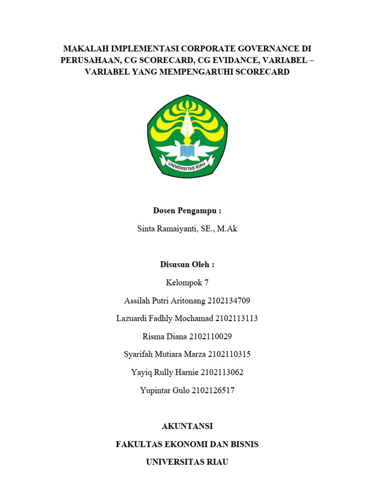 Implementasi CG & Scorecard | PDF