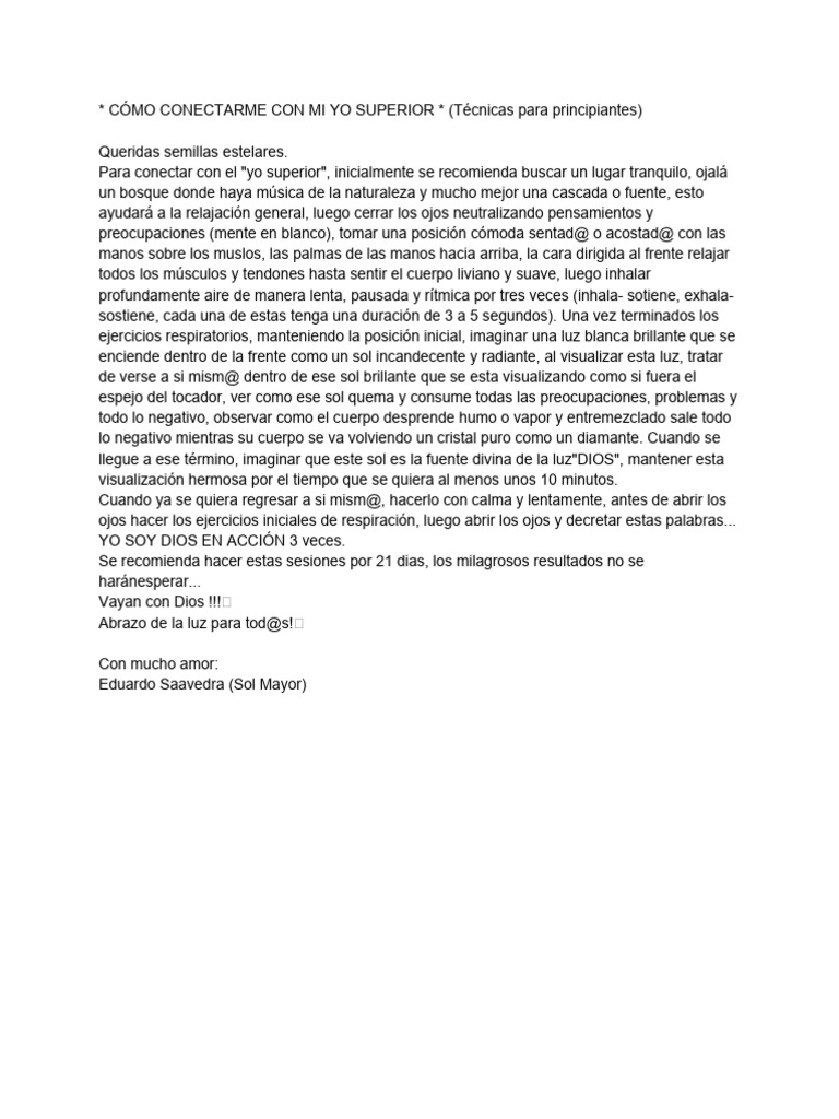 CÓMO CONECTARME CON MI YO SUPERIOR - (Técnicas para Principiantes ...