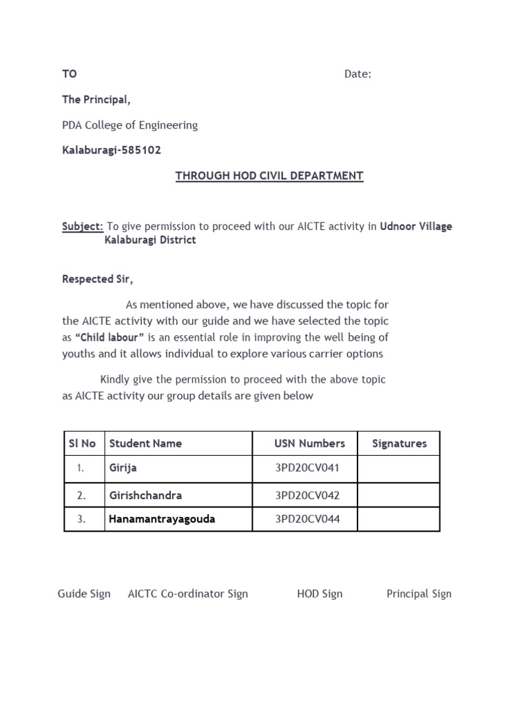 Aicte Letter Format - DIGITAL | PDF