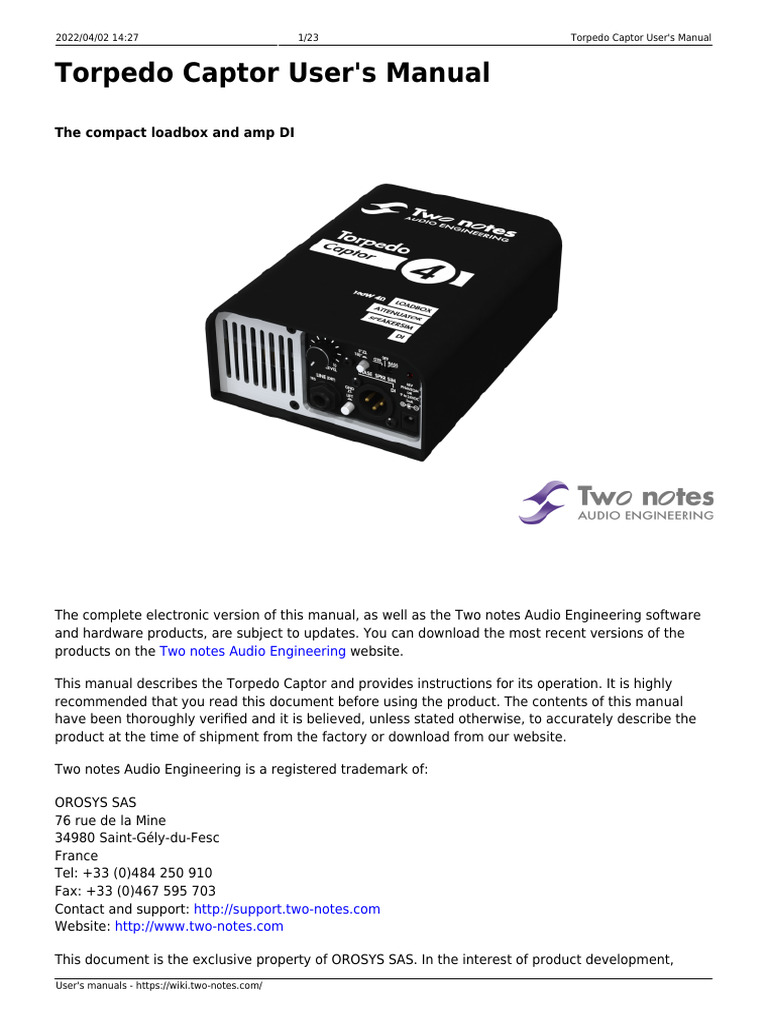 Torpedo Captor Guide for Musicians | PDF | Technology & Engineering