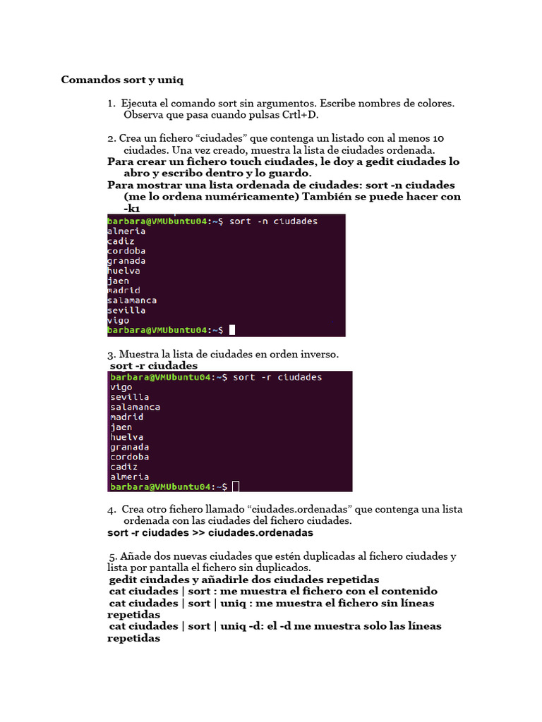 5.6- Actividad6. SORT y GREP | PDF