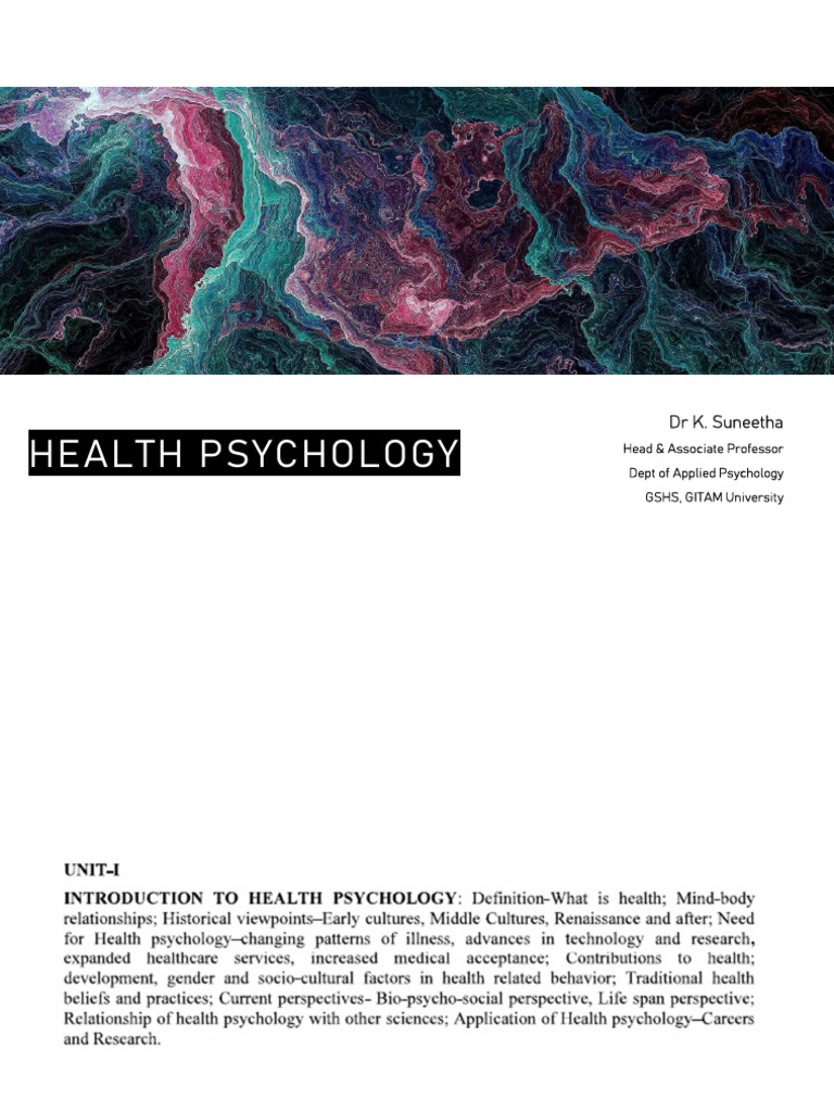 Health Psy Unit 1 | PDF