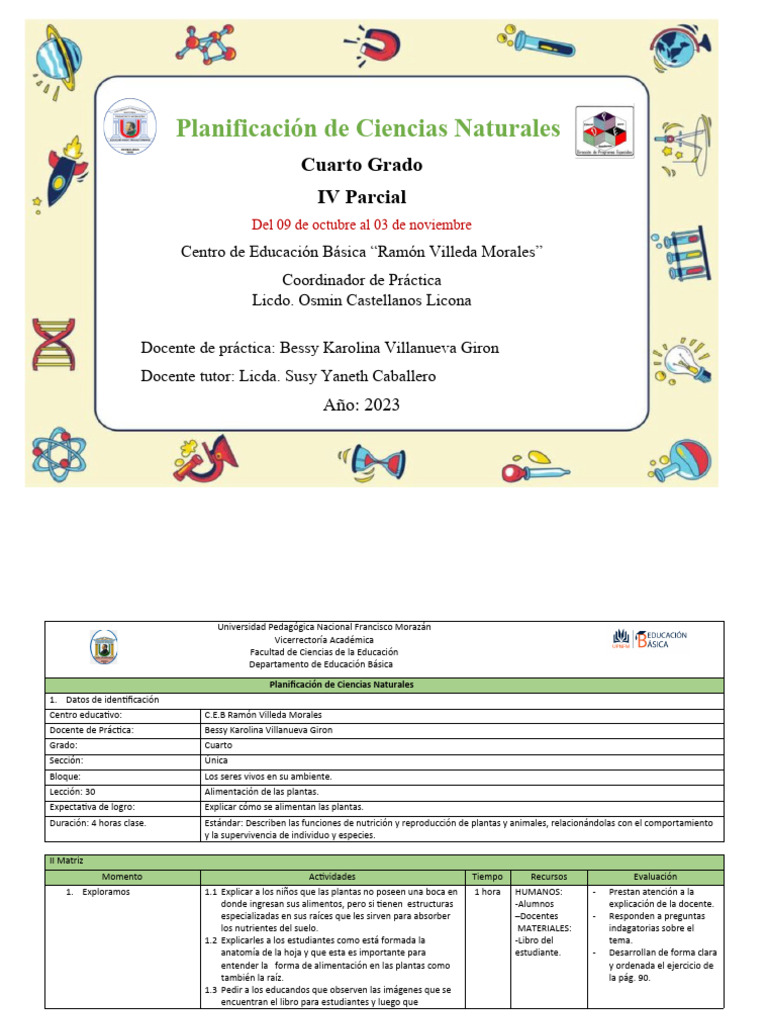 Planificación de Ciencias Naturales. | PDF