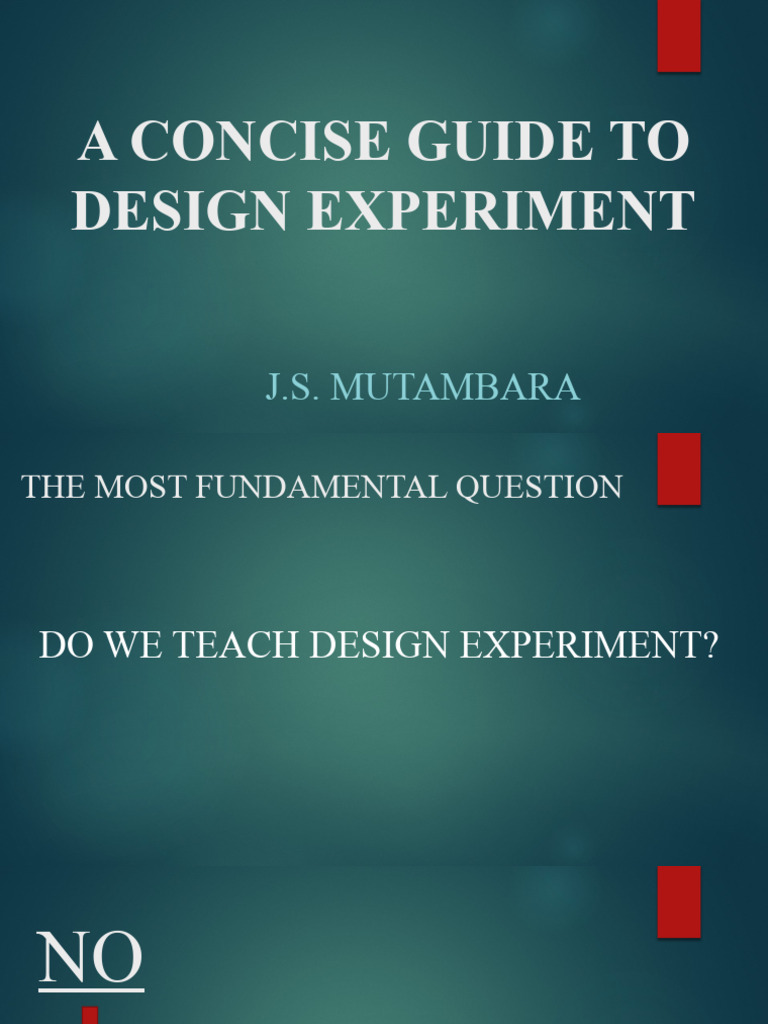 A Concise Guide To Design Experiment | PDF | Experiment | Methodology A Concise Guide To Design Experiment | PDF | Experiment | Methodology