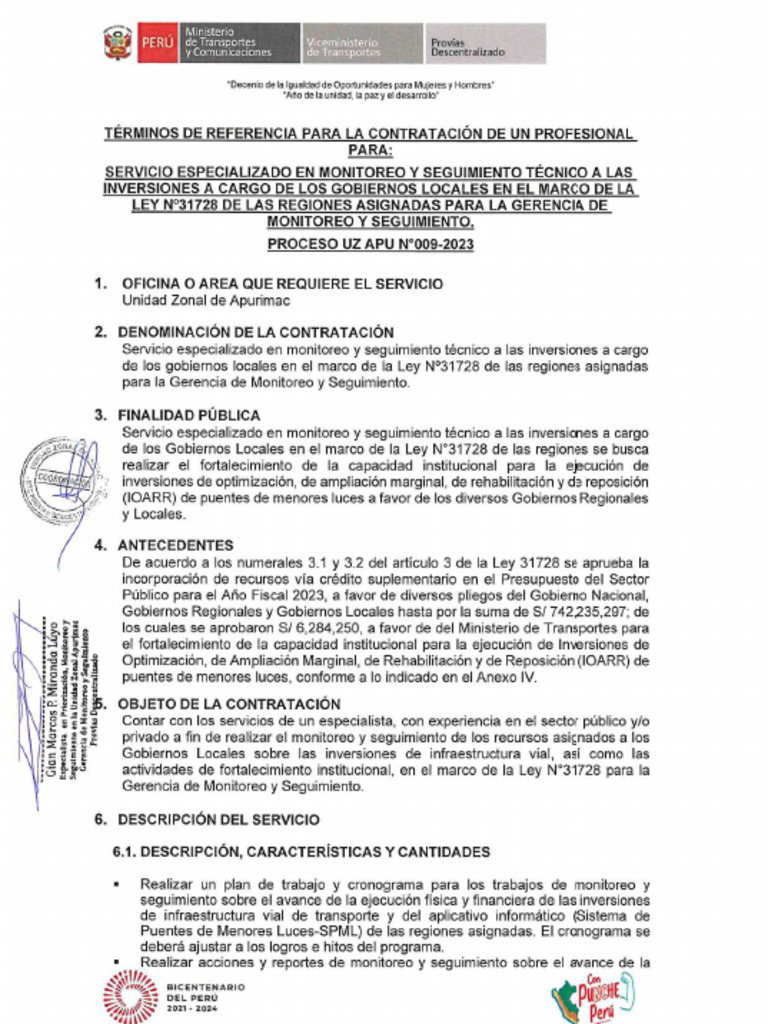 TERMINOS DE REFERENCIA | PDF