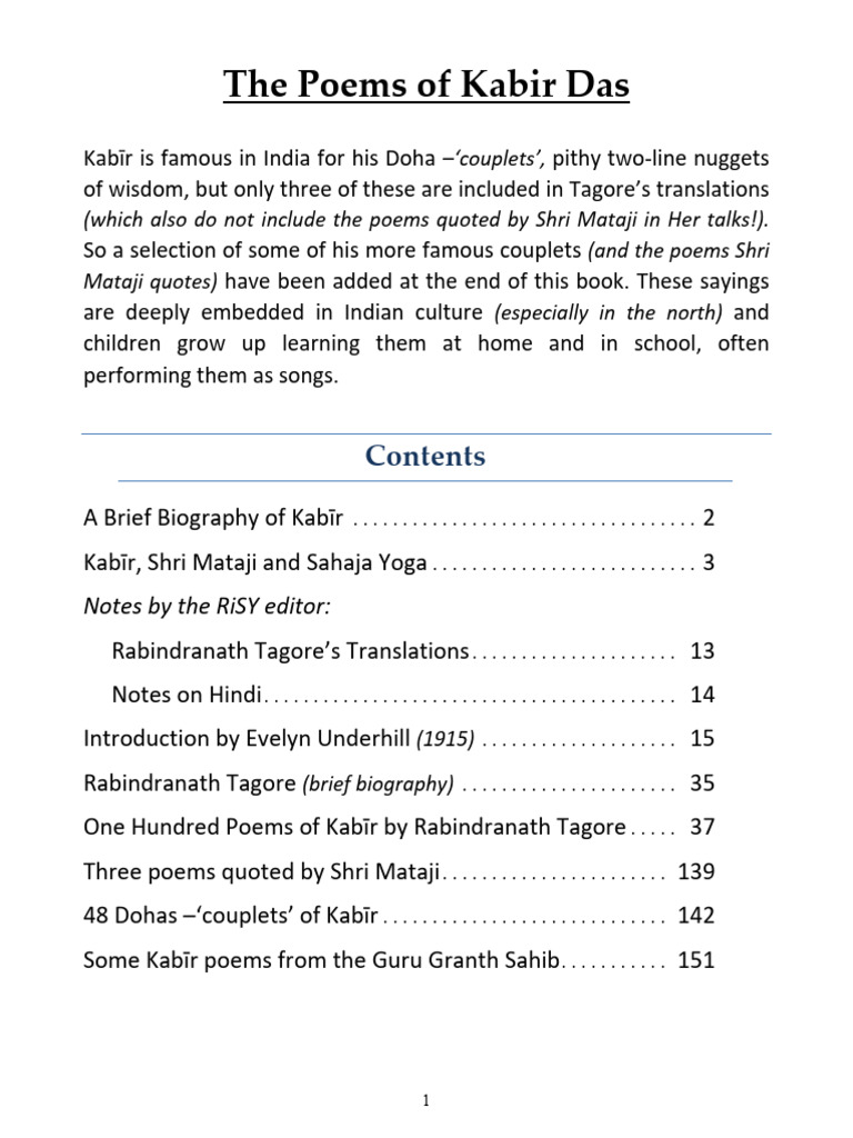 Poems of Kabir | Download Free PDF | Sufism | Guru Nanak