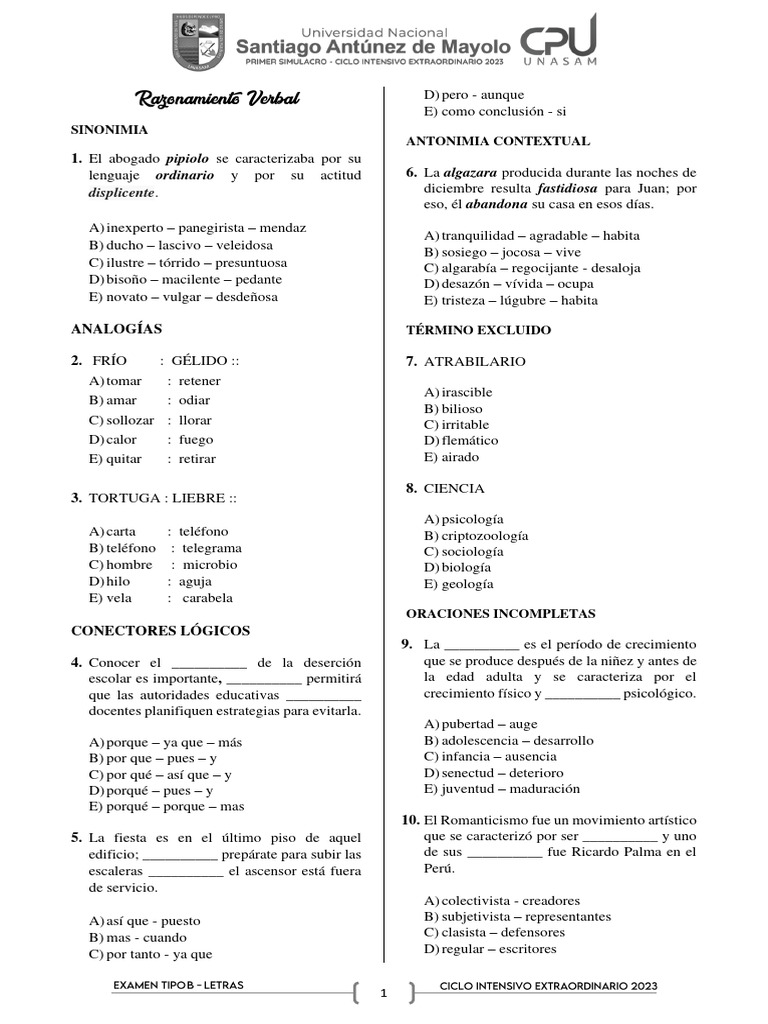 Simulacro Tipo B | PDF