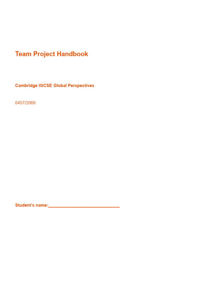 Team Project Handbook 2020 | PDF | Learning | Cognition