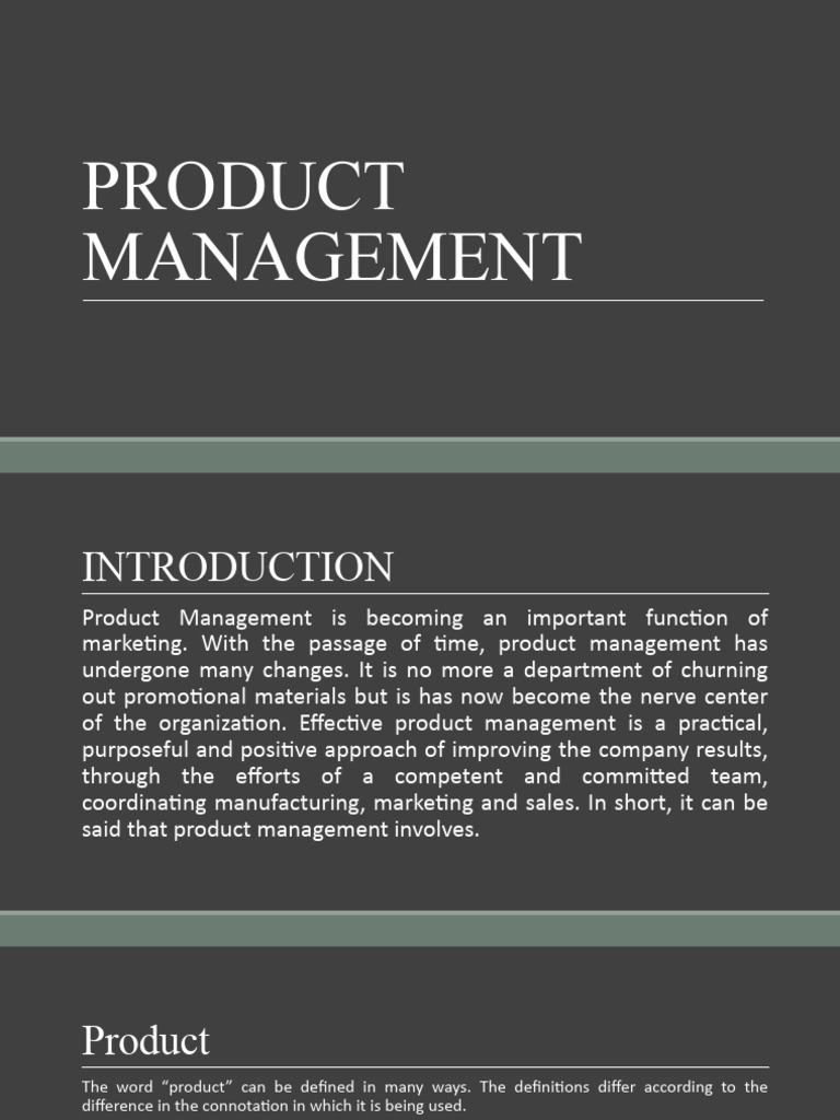 Product Management UNIT I | PDF