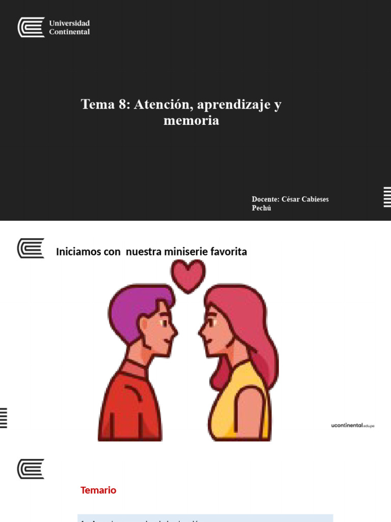 Tema 8 Atención, Memoria y Aprendizaje | PDF