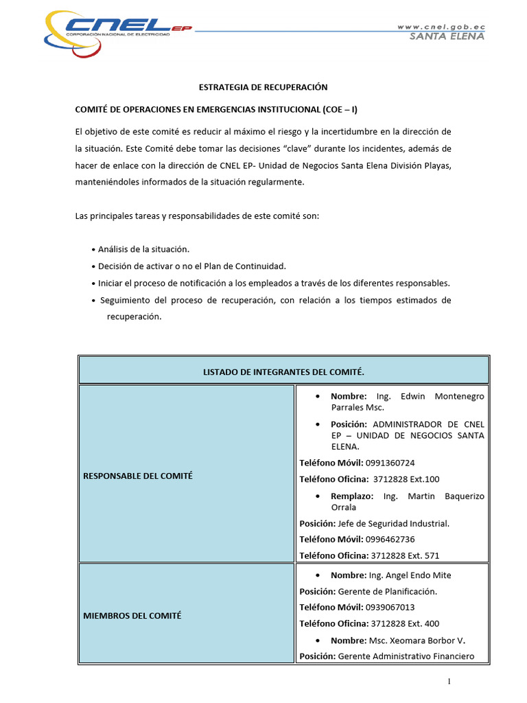 Recuperacion S.N.G.R - Cnel Ep Ste Ply | PDF