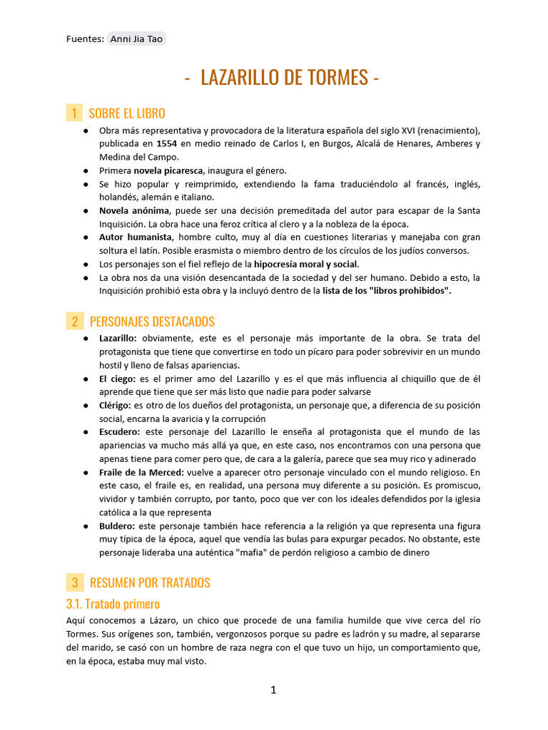 Lazarillo de Tormes | PDF