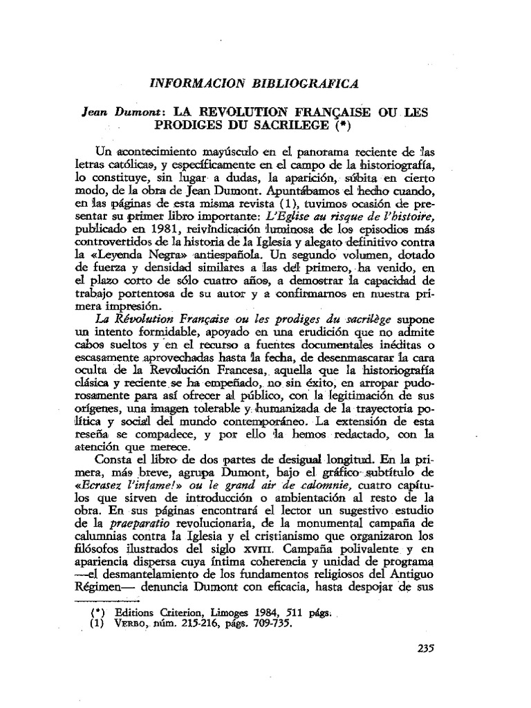 Jean Dumont I LA REVOLUTION FRANÇAISE OU LES PRODIGES DU SACRILEGE ... Jean Dumont I LA REVOLUTION FRANÇAISE OU LES PRODIGES DU SACRILEGE ...