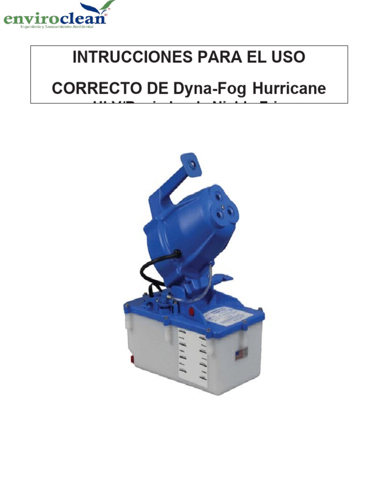 Uso Correcto de Hurricane Dyna Fog | Descargar gratis PDF | Ingenieria ...