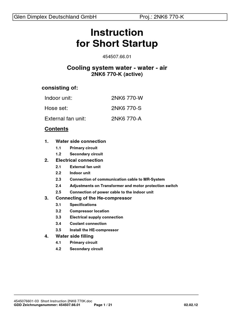 2NK6 770-K Cooling System Setup Guide | PDF