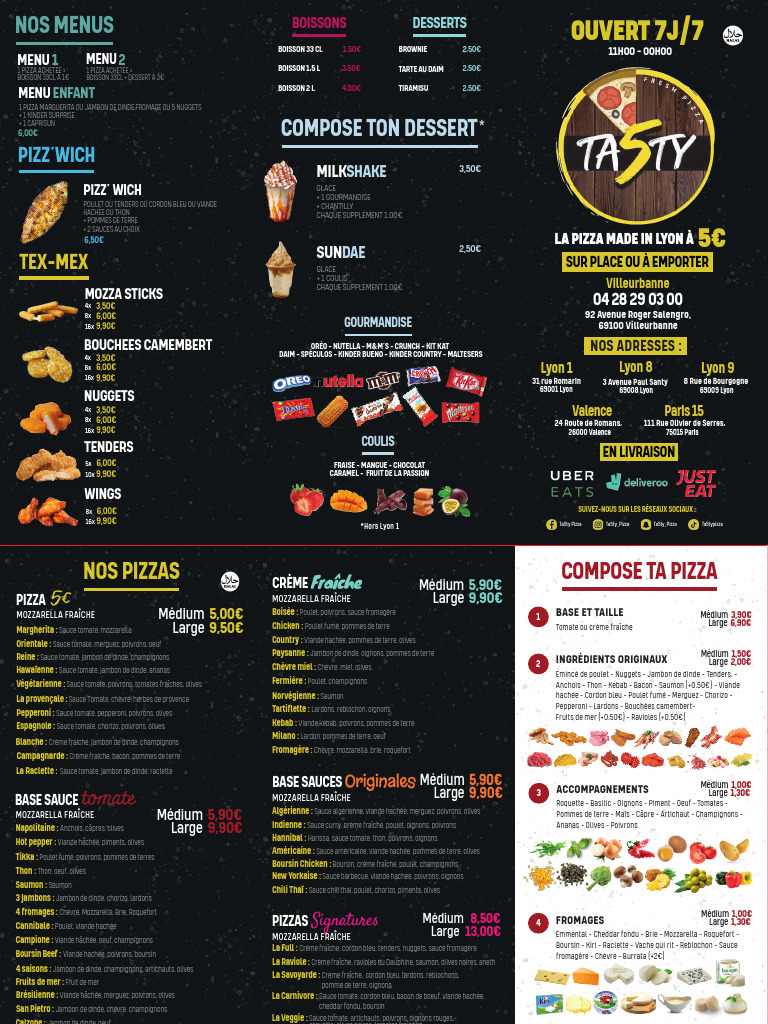 Menu Site Web Ta5ty Pizza | PDF
