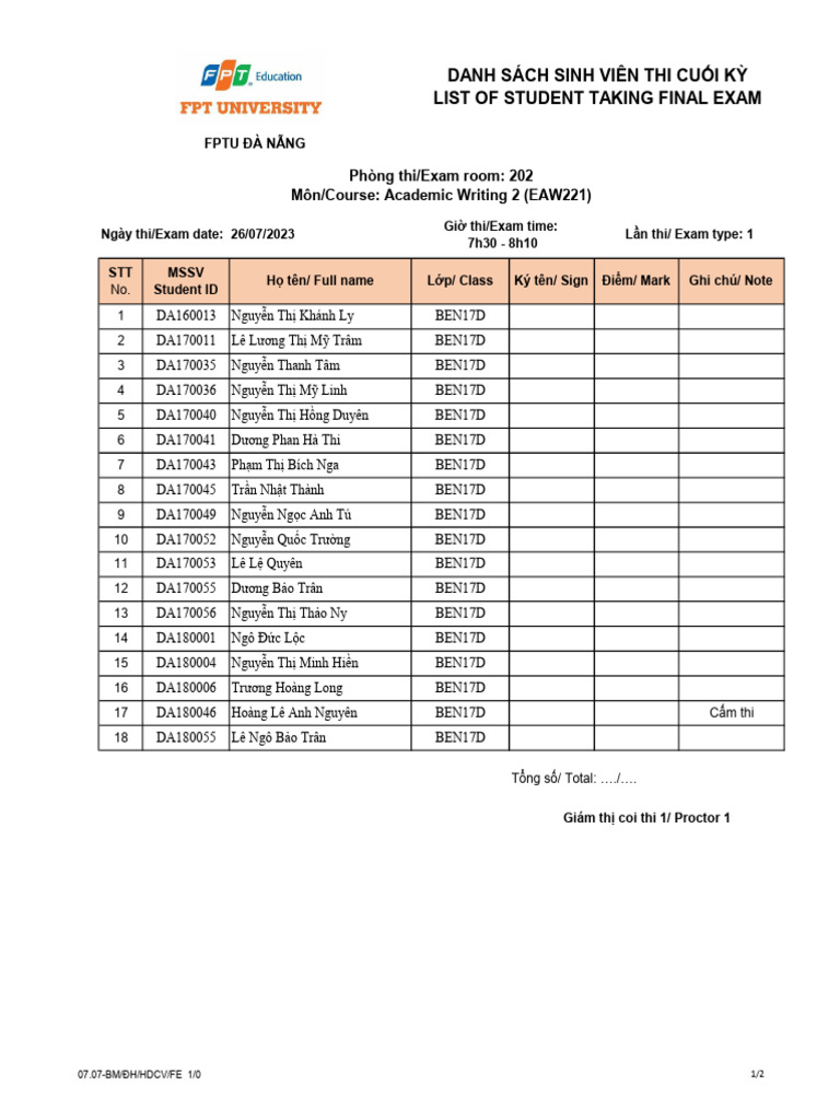 23sum Exam W11 Final DS Phong 26.07 | PDF
