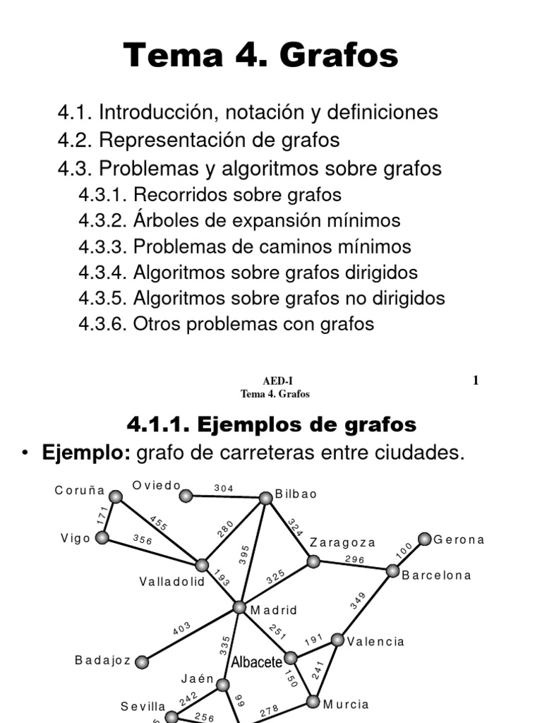 Transparencias Grafos AED I | PDF