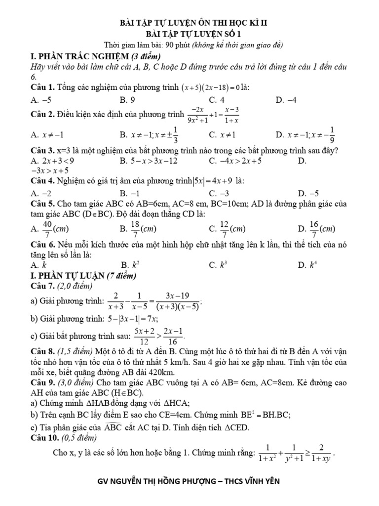 De HK2 tự luyện | PDF