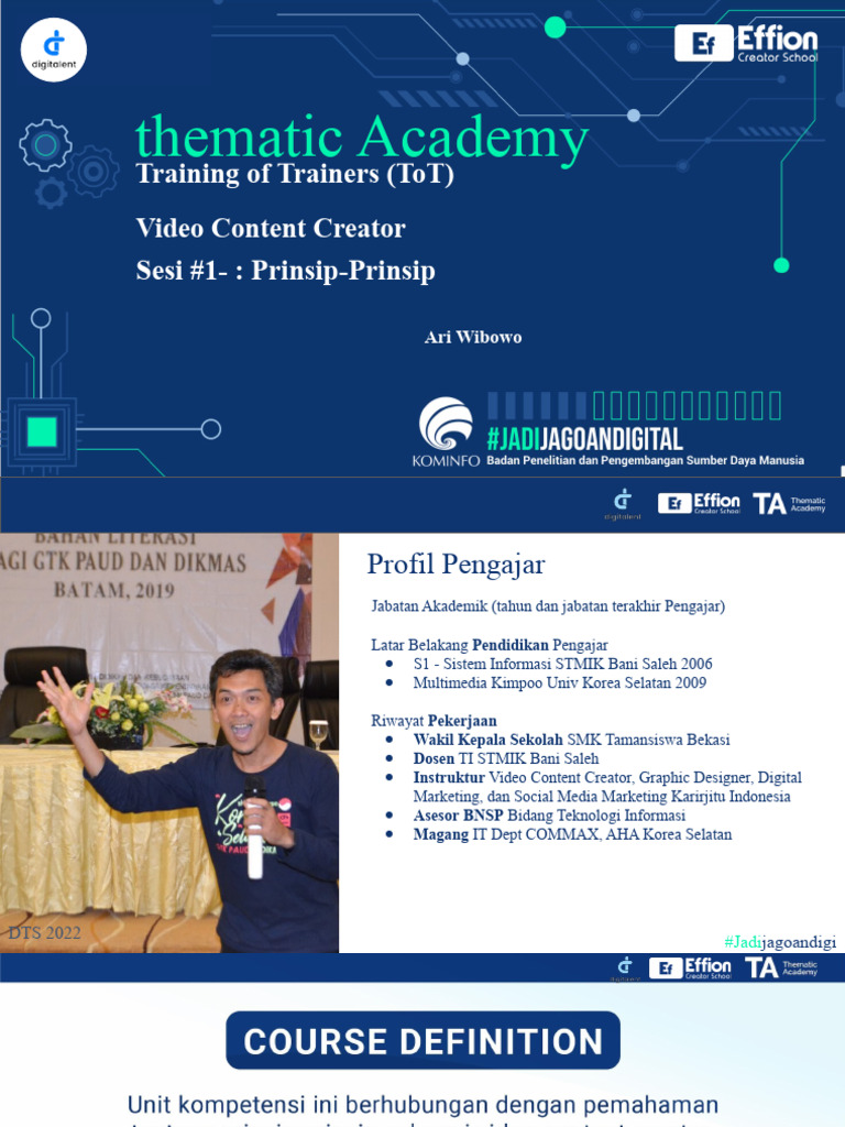 PENGAJAR SESI 1 ToT - VIDEO CONTENT CREATOR - FINAL | PDF