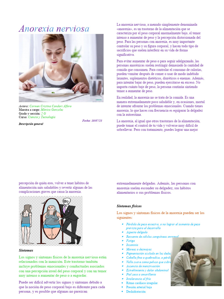 Anorexia: Síntomas, Causas y Riesgos | PDF | Anorexia nerviosa ...