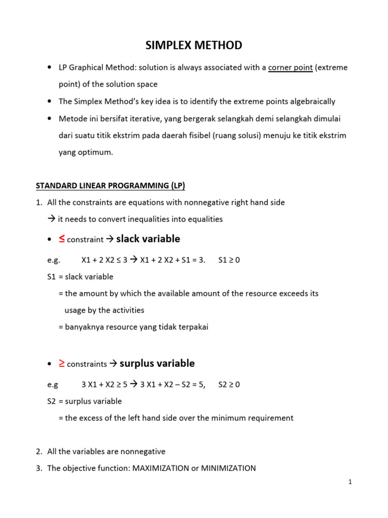 Simplex Method Baru | Download Free PDF | Mathematical Optimization | Applied Mathematics