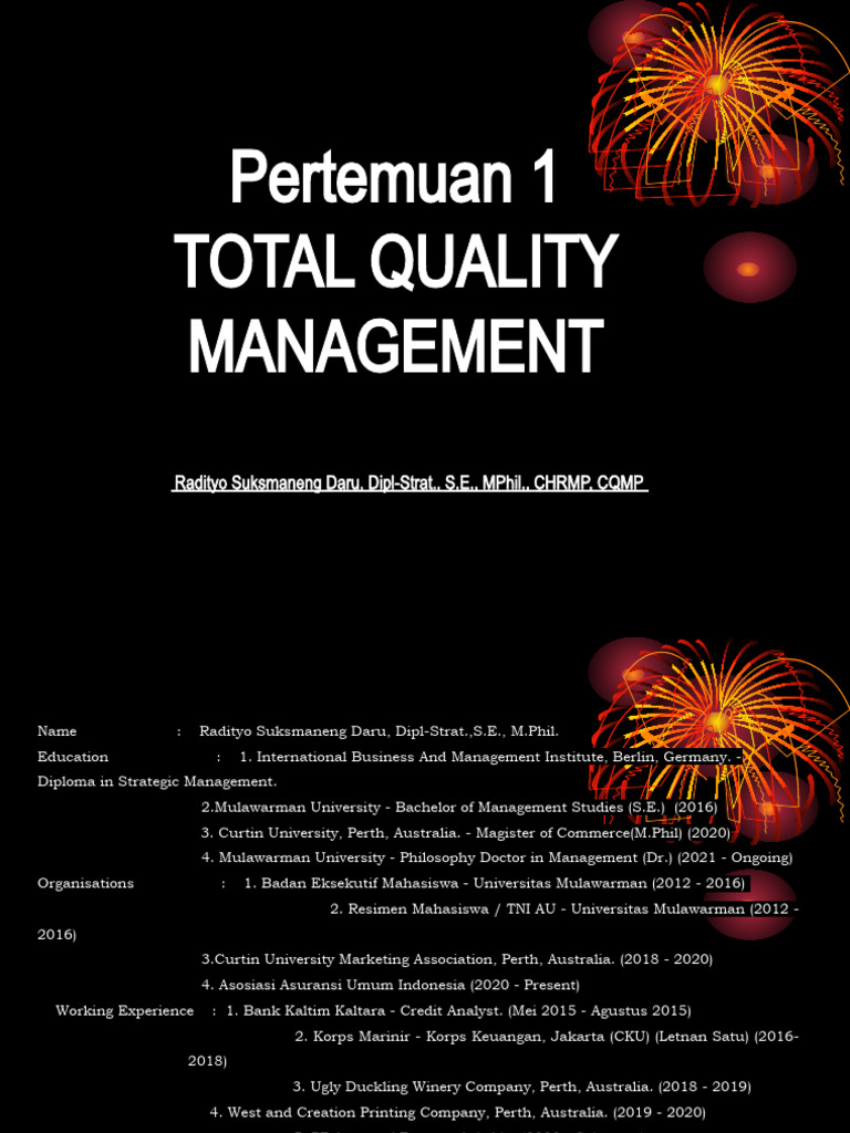 Pertemuan 1 TQM 2023 | PDF