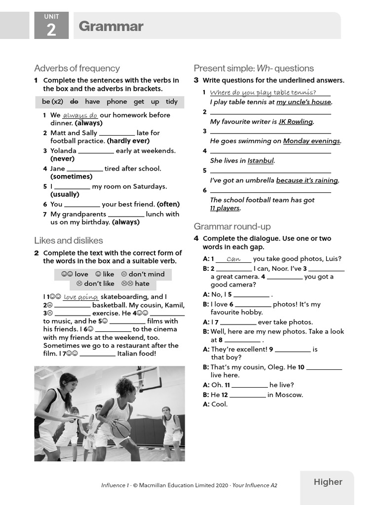 L1 A2 U2 Grammar Higher | PDF