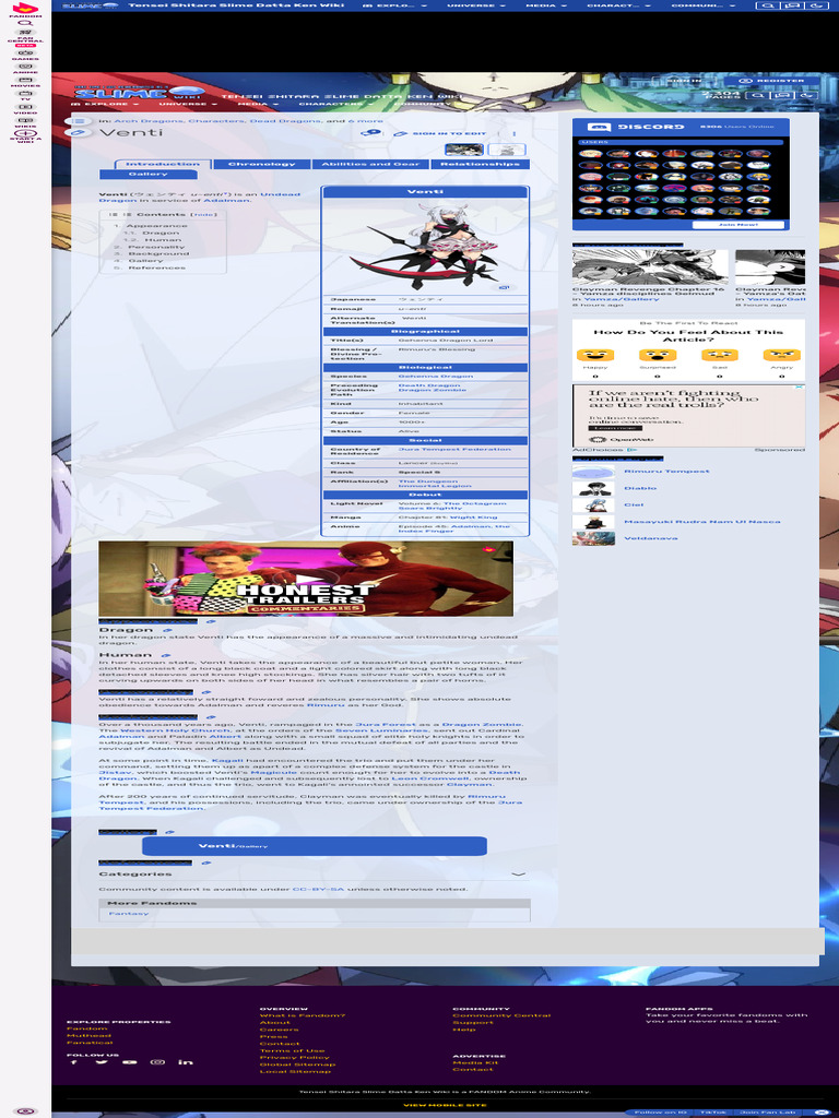 Venti Tensei Shitara Slime Datta Ken Wiki Fandom | PDF