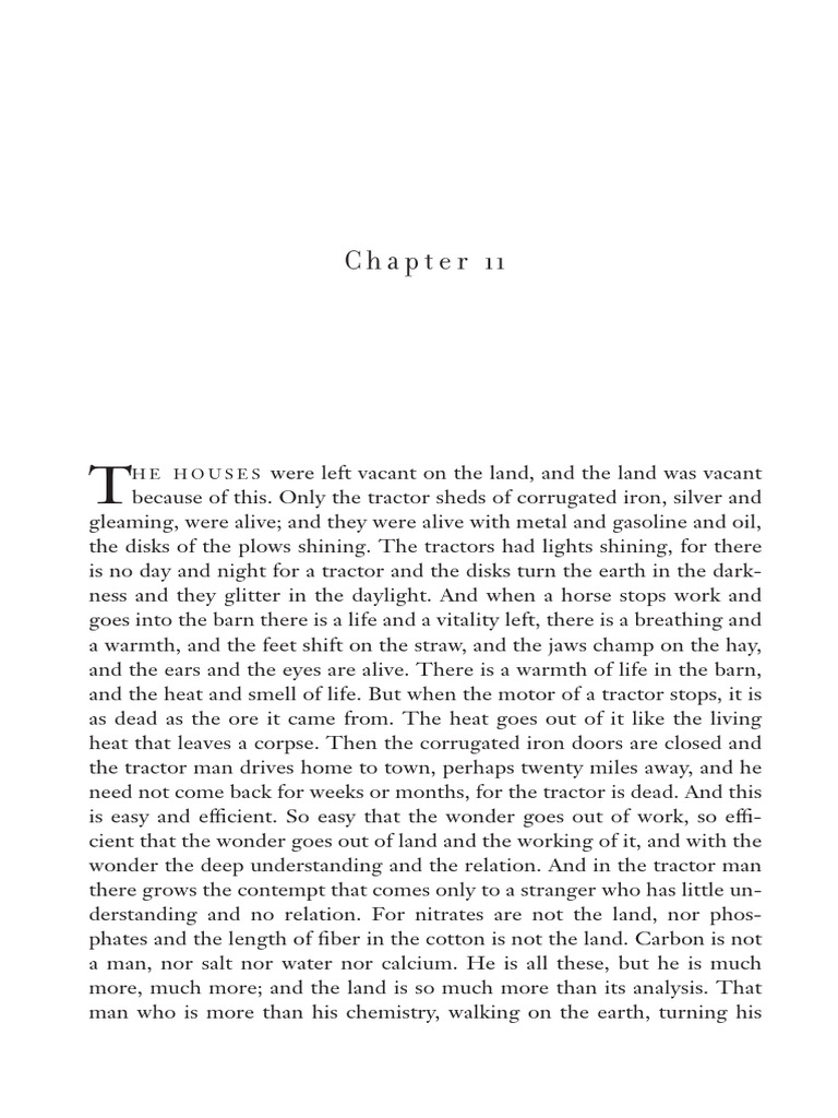 John Steinbeck, The Grapes of Wrath (Chapter 11) | PDF