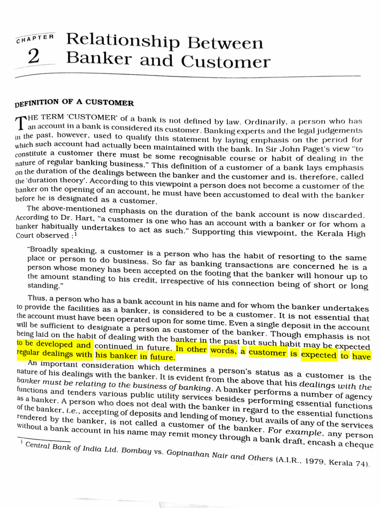 Relationship Between Banker and Customer | PDF
