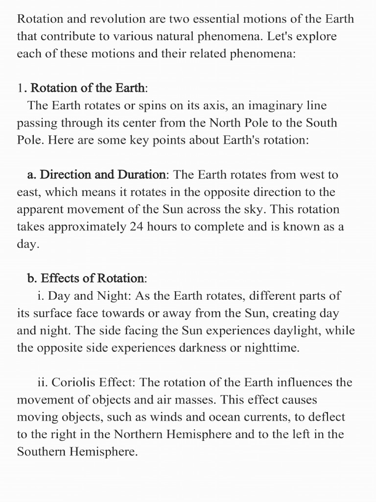 Rotation and revolution related phenomena | PDF