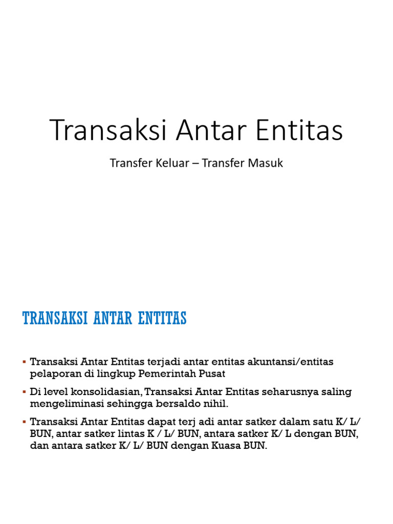 Transaksi Antar Entitas Pemerintah Pusat | PDF | Pengelolaan Keuangan ...