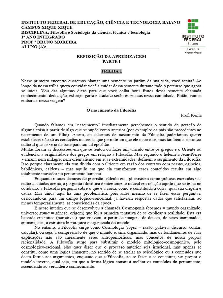 Atividade Complementar - 1º Ano | PDF