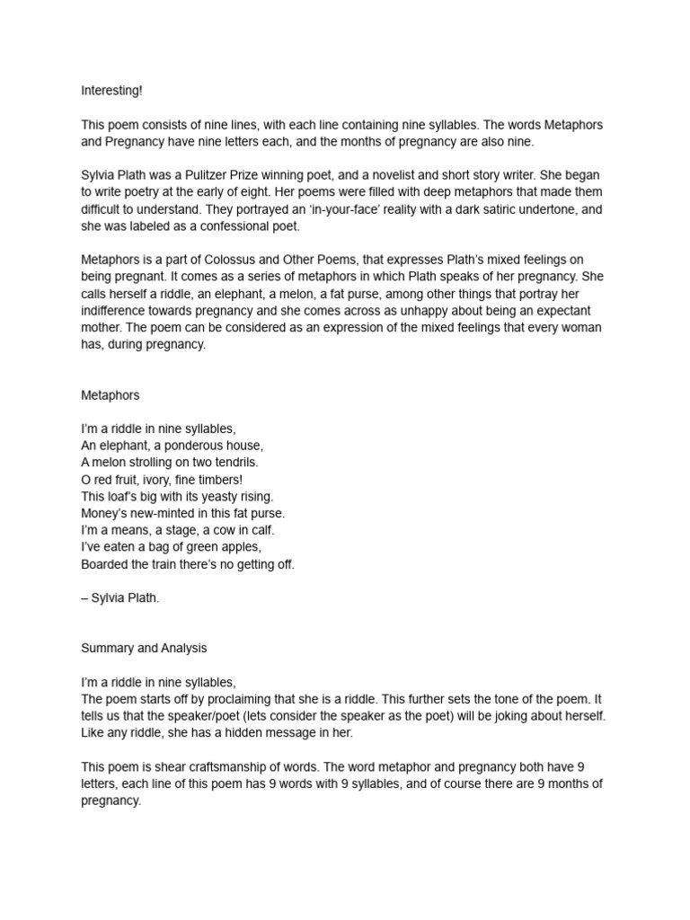 Poem Metaphors | PDF