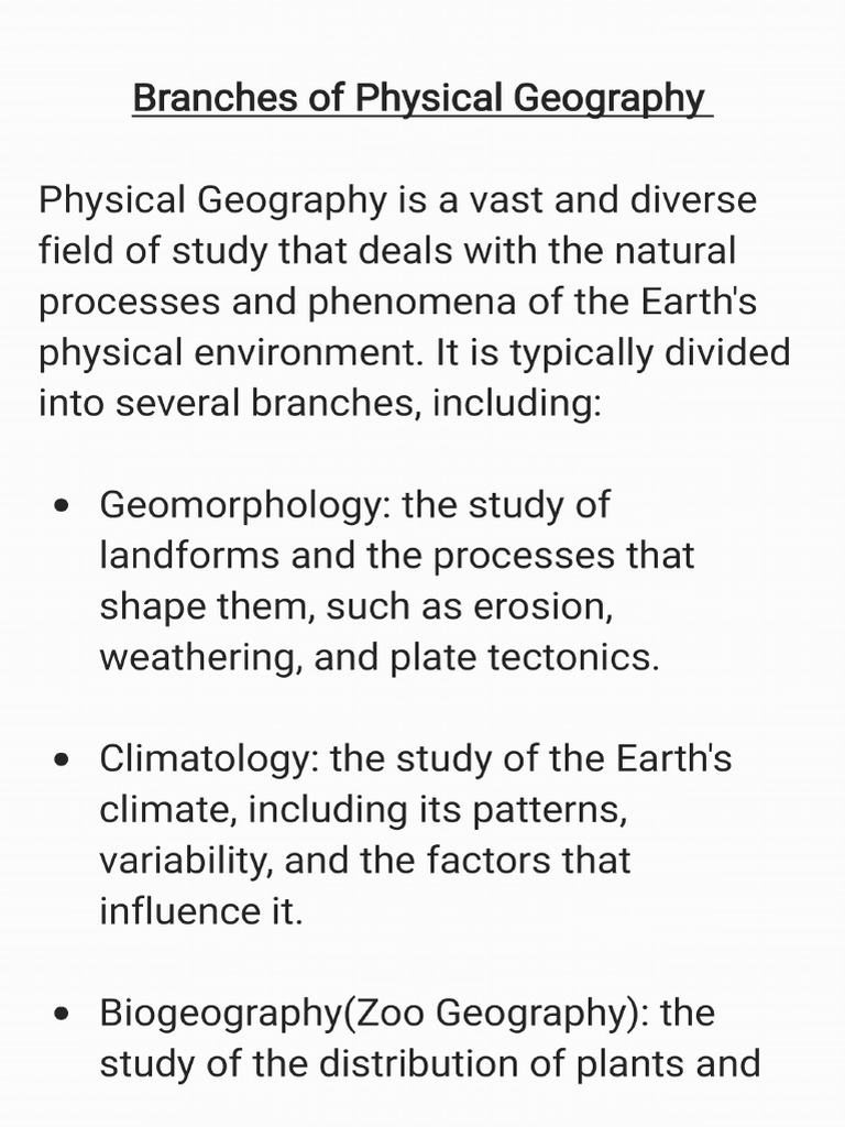 Branches of Physical Geography - 230304 - 113909 | PDF