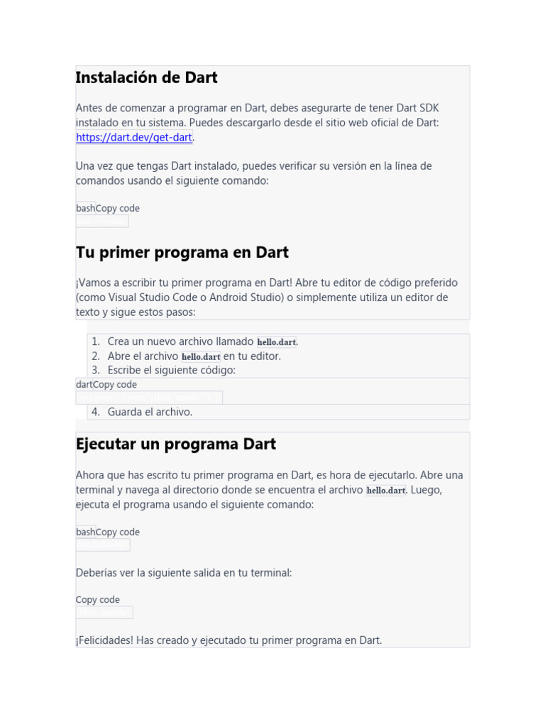 Instalación de Dart | PDF