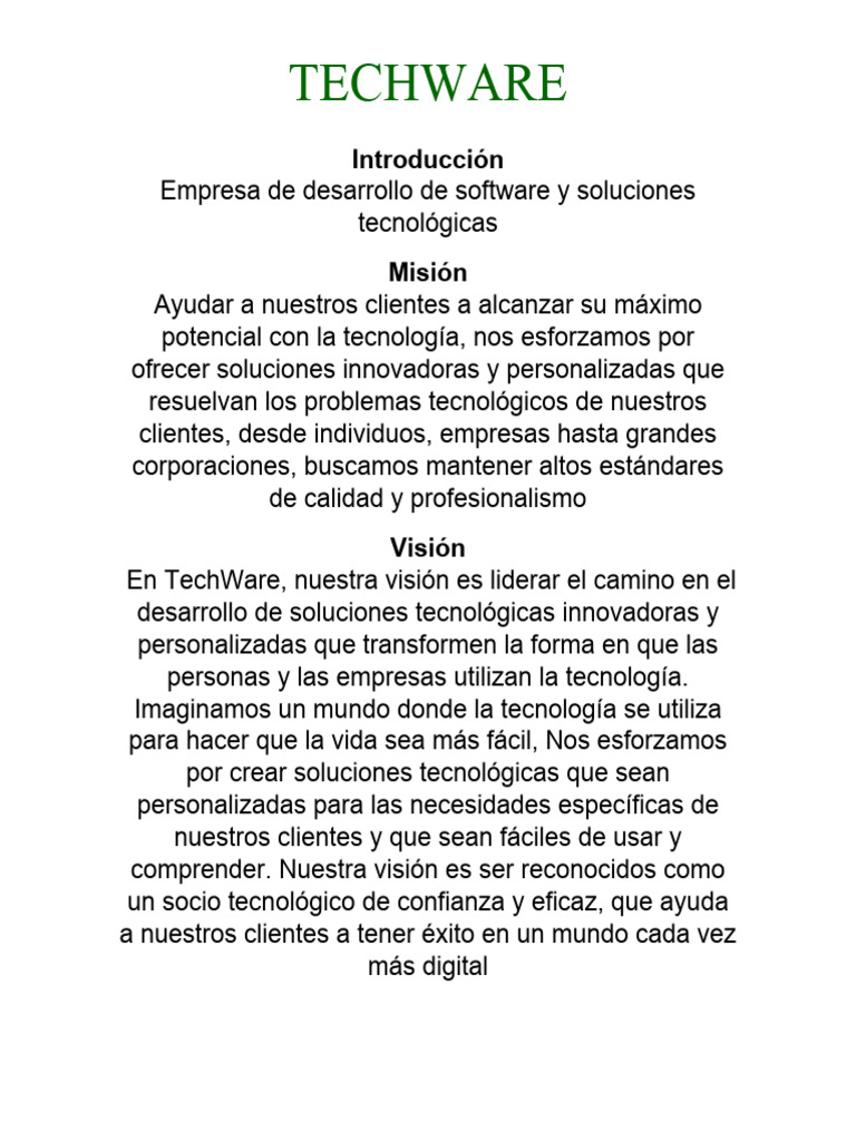 Soluciones TechWare para Empresas | PDF